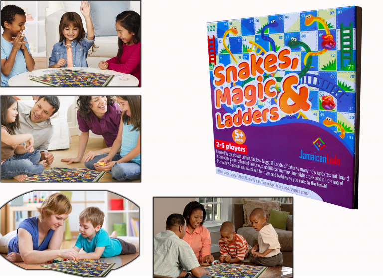 Snakes Magic & Ladders Board Game for Kids Teens and Adults – Jamaican Ludo