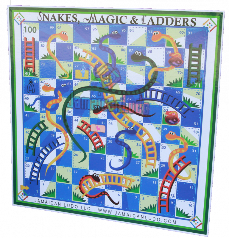 Snakes Magic & Ladders Board Game for Kids Teens and Adults – Jamaican Ludo
